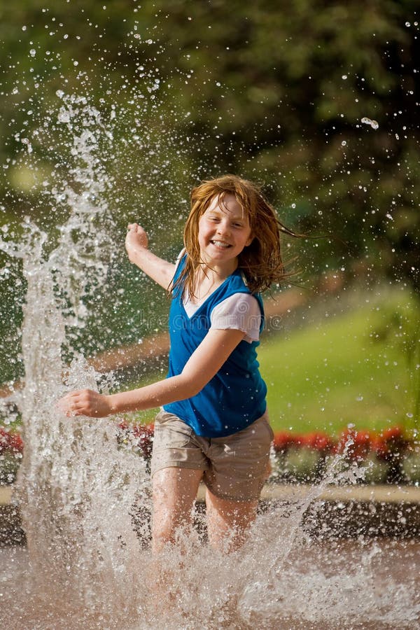 Summer fun stock photo. Image of girl, lake, heat, splashing - 7761920