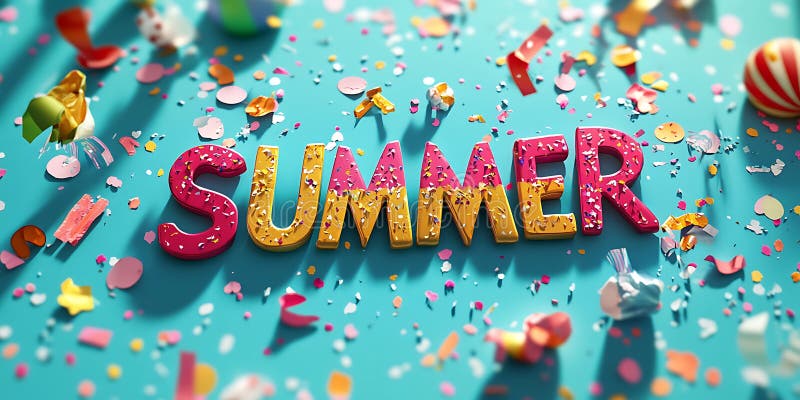 Summer Fun Candy Confetti Celebration Background Wallpaper Stock ...