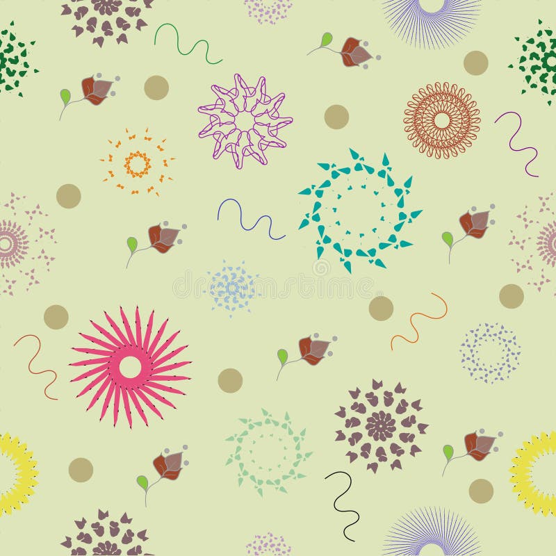 Summer Fun Circles. Seamless Pattern Stock Illustration - Illustration ...