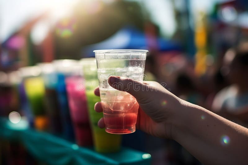 Summer Fun with Refreshing Juice in Hand. Generative AI Stock ...