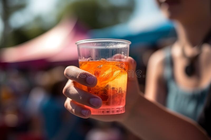 Summer Fun with Refreshing Juice in Hand. Generative AI Stock ...