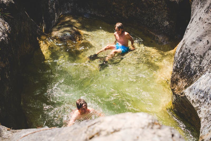 Summer fun stock photo. Image of mountain, water, children - 62594702