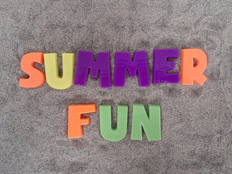 Summer Fun Written on Sand at the Beach Stock Photo - Image of heat ...