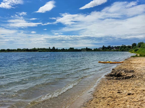 Summer at a German Lake with Canoe Stock Image - Image of europa, lakes ...