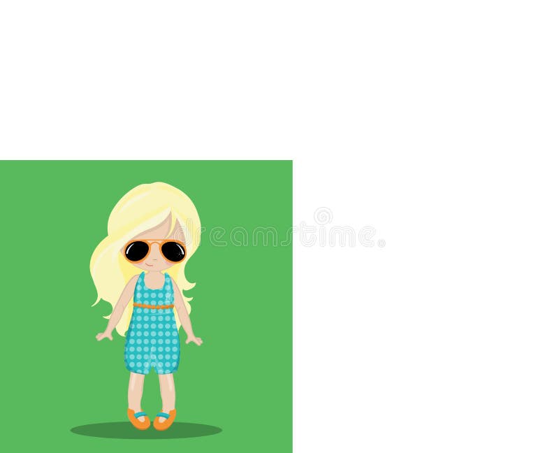 Summer girls green 07 stock vector. Illustration of vector - 198991416