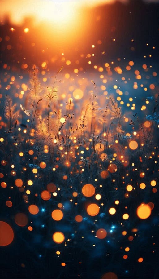 Summer Glow Close-Up of Fireflies Lighting Up a Twilight Meadow Stock ... Summer Glow Close-Up of Fireflies Lighting Up a Twilight Meadow Stock ...