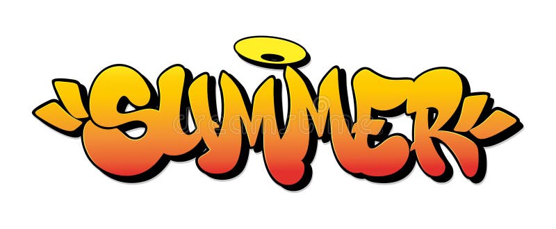 Summer in Graffiti Style Label Lettering. Vector Illustration Stock ...