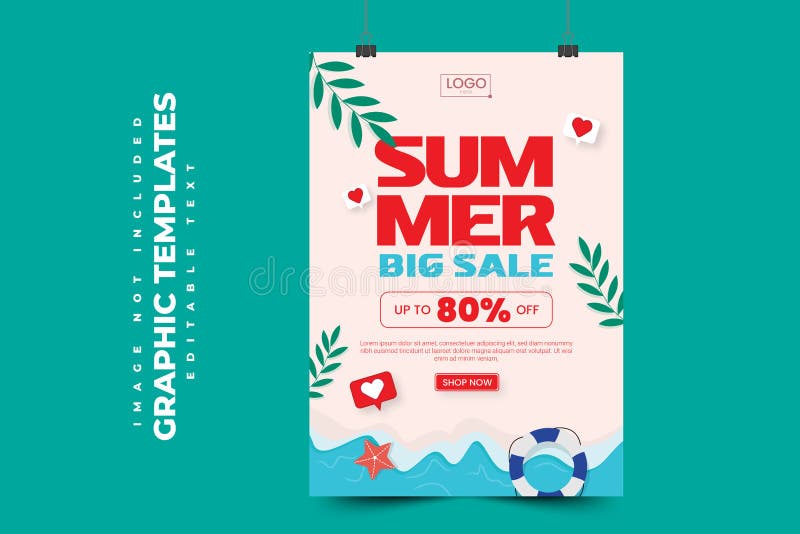 Summer Graphic Template Editable Stock Vector - Illustration of leaf ...