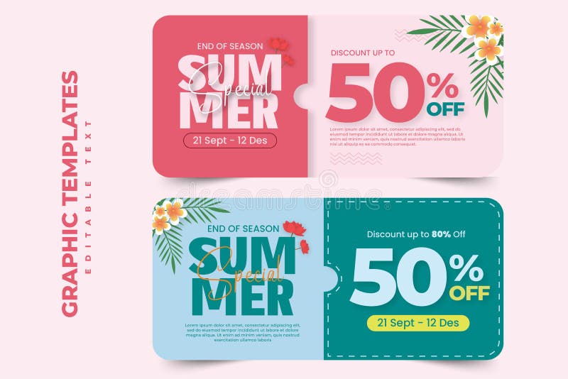 Summer Graphic Template Editable Simple and Elegant Design Stock Vector ...