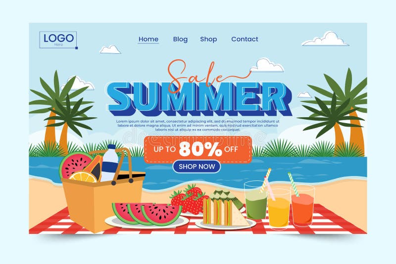 Summer Graphic Template Editable Simple and Elegant Design Stock Vector ...