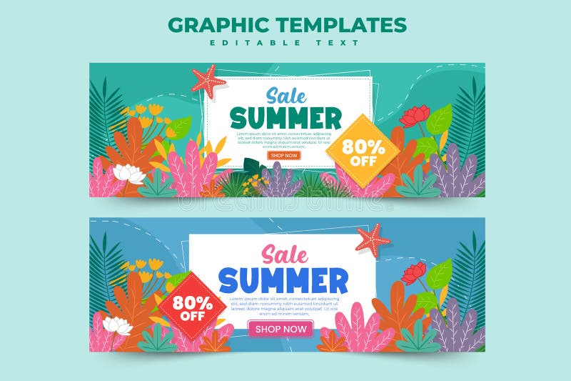 Summer Graphic Template Editable Simple and Elegant Design Stock Vector ...