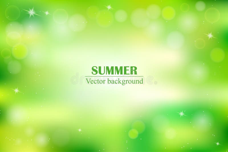 Summer Green Background with Bokeh for Illustrations. Vector Background ...