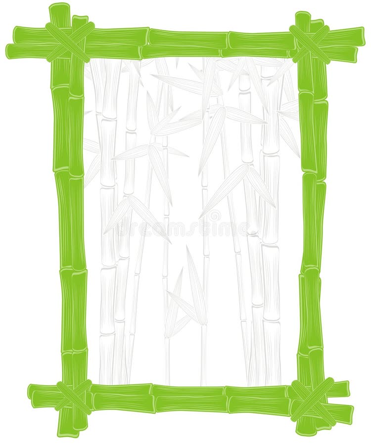 Summer green bamboo frame stock vector. Illustration of green - 21641827