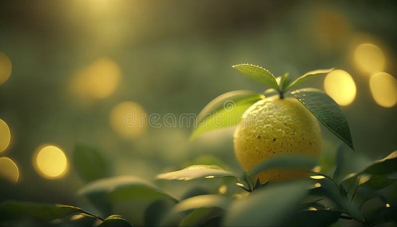 Summer Green Garden with Lemon Background. Stock Illustration ...