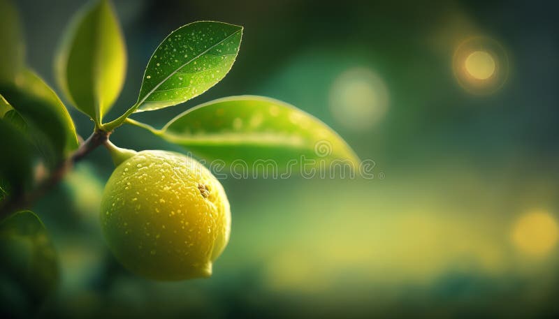 Summer Green Garden with Lemon Background. Stock Illustration ...