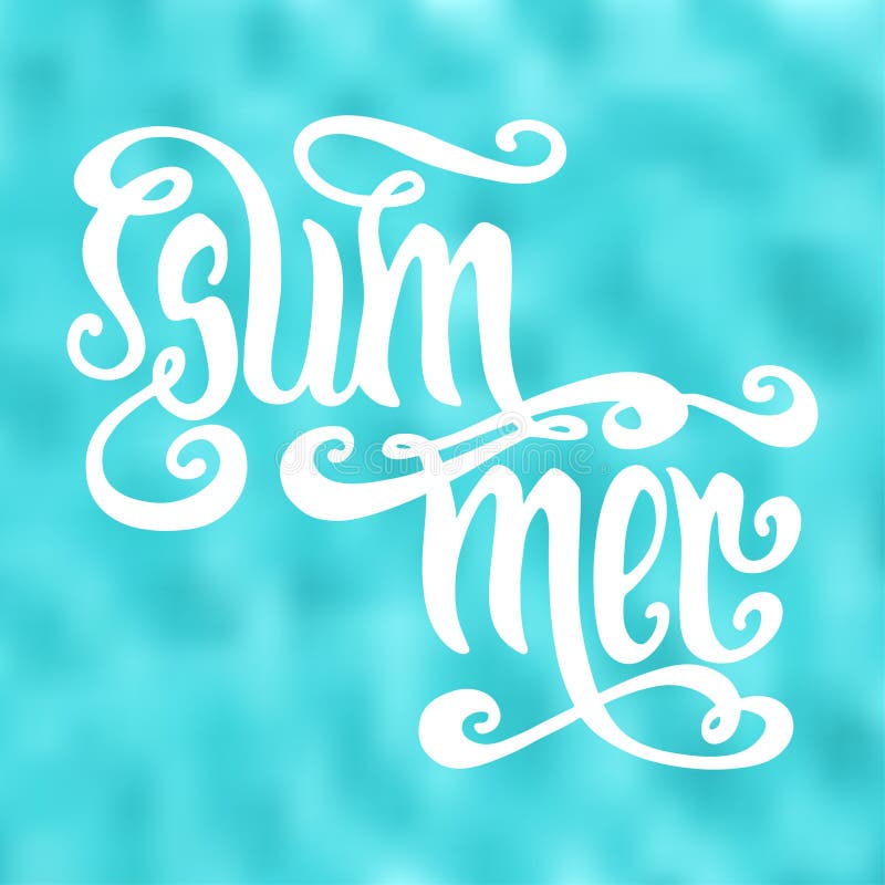Summer Hand Drawn Lettering Stock Vector - Illustration of card ...