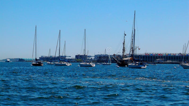 Summer Harbour stock image. Image of sunshine, bluesky - 91343191