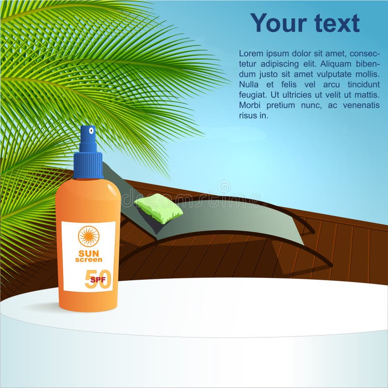 Summer Health Concept : Pool and Sunscreen Stock Vector - Illustration ...