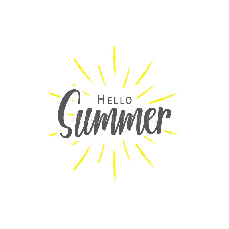 Hello Summer Time Heading 3 Design for Banner or Poster. Summer Stock ...