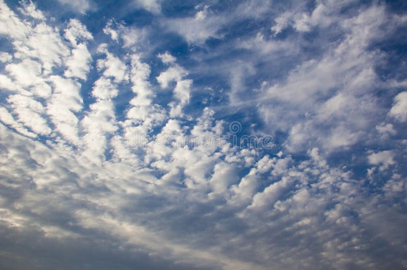 Summer High Blue Sky with White and Gray Clouds Stock Image - Image of ...
