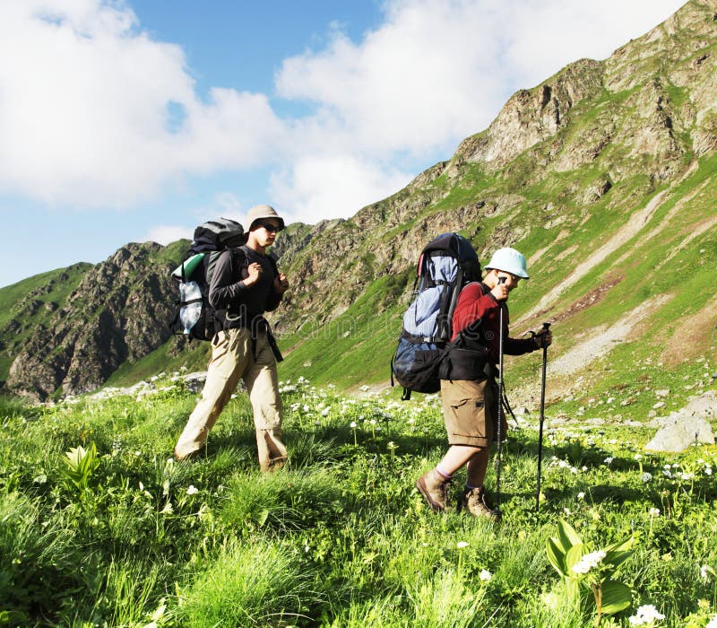 Summer hike stock photo. Image of trek, hiking, meadow - 10561284