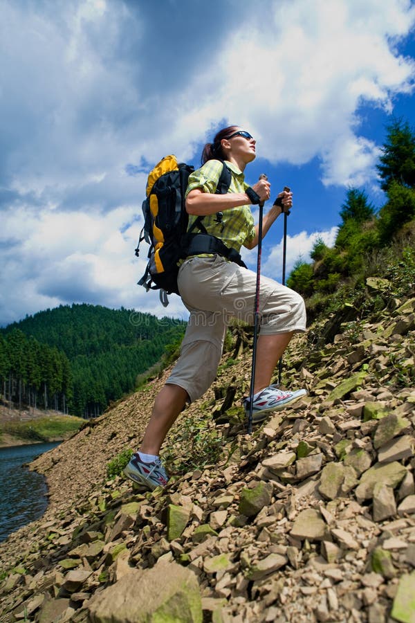 Summer hiking stock photo. Image of forest, couple, journey - 7876344