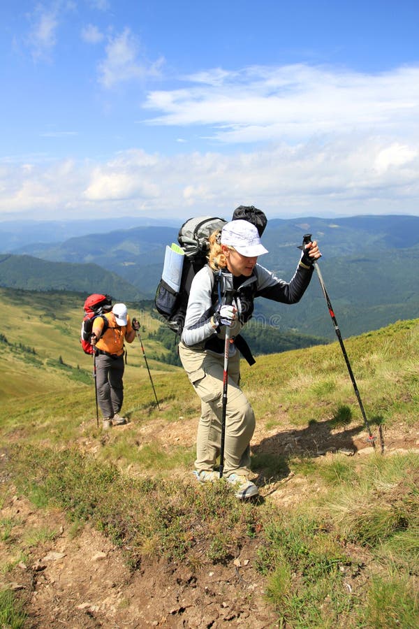 Summer Hiking in the Mountains. Stock Photo - Image of horizon, raised ...