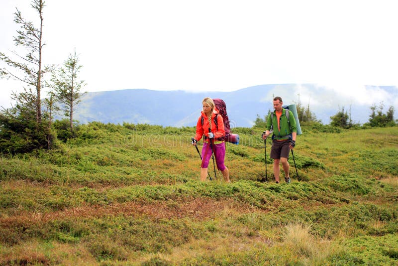 Summer Hiking in the Mountains. Stock Photo - Image of activity ...