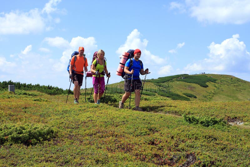 Summer Hiking in the Mountains. Stock Image - Image of people, autumn ...