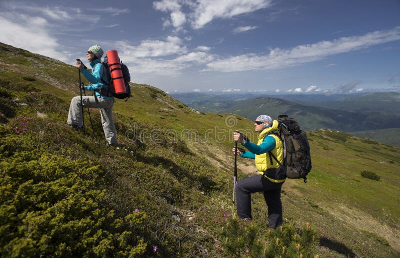 Summer Hiking in the Mountains. Stock Photo - Image of morning ...