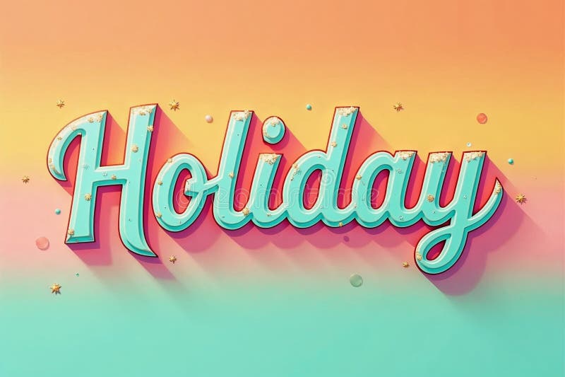 Summer Holiday Celebration Design with Retro Typography and Pastel ...