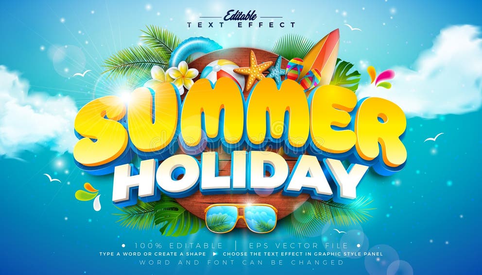 Summer Holiday Text Design Stock Illustrations – 129,698 Summer Holiday ...