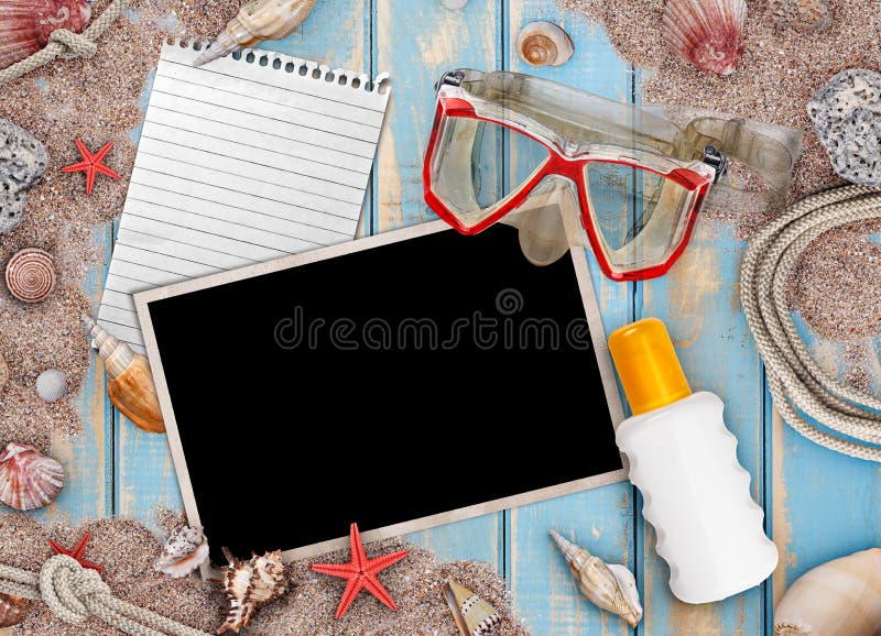 Summer holiday items stock photo. Image of seastar, beach - 51783102