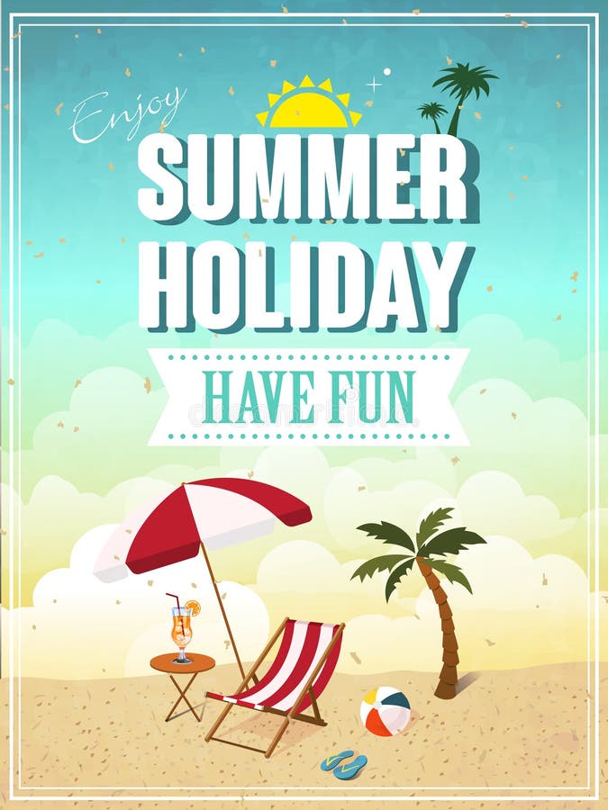 Summer holiday poster stock vector. Illustration of concept - 42847673