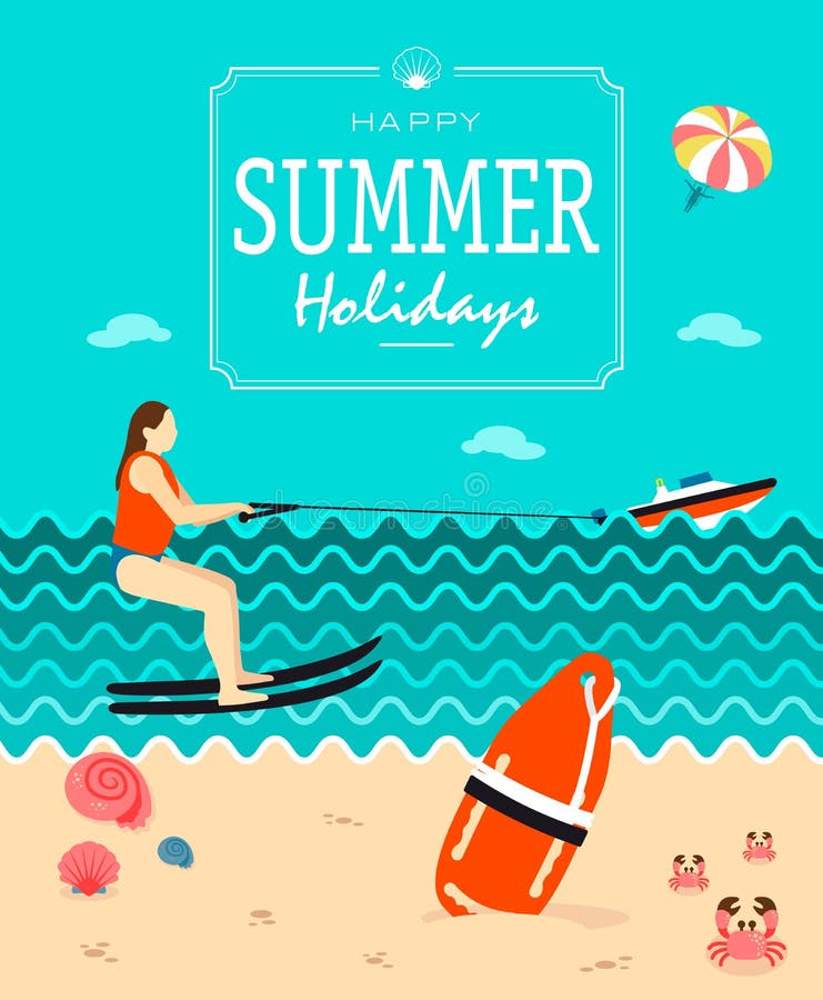 Summer Holiday Poster Vector Template Stock Vector - Illustration of ...