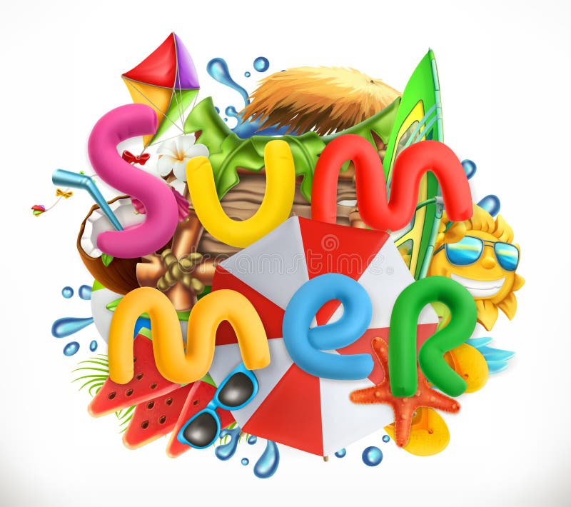 Summer Holiday Set. Summer Beach Vector Icon Stock Vector ...