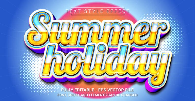 Summer Holiday Text Style Effect. Editable Graphic Text Template Stock ...