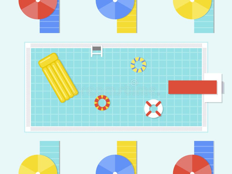 Summer Holiday, Top View Swimming Pool Vector Stock Vector ...