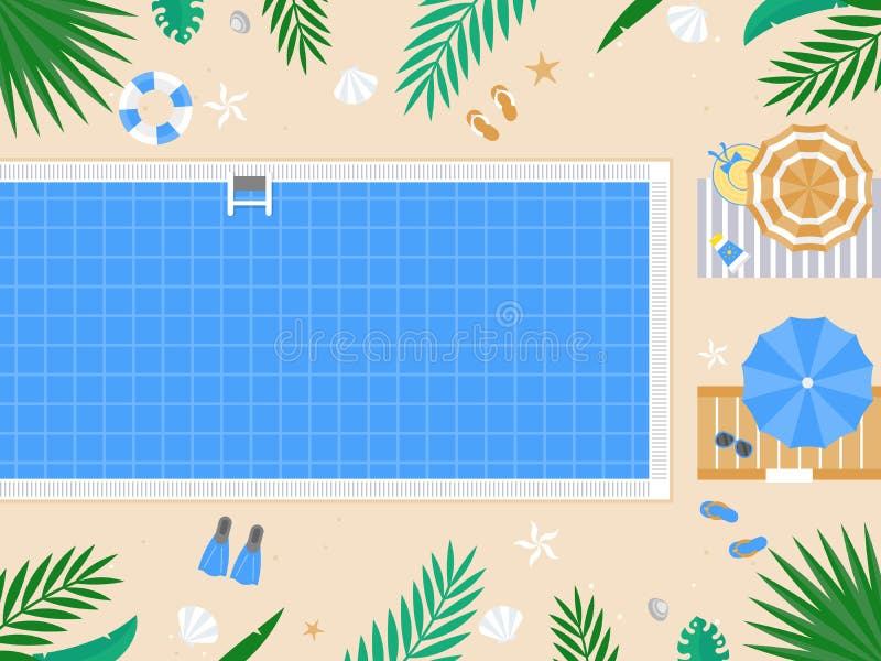 Pool Party, Swimming Pool with Summer Element Stock Vector ...