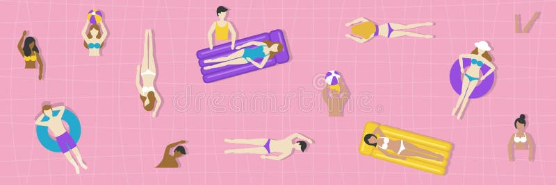 Summer Holiday, Top View Swimming Pool Vector Stock Vector ...