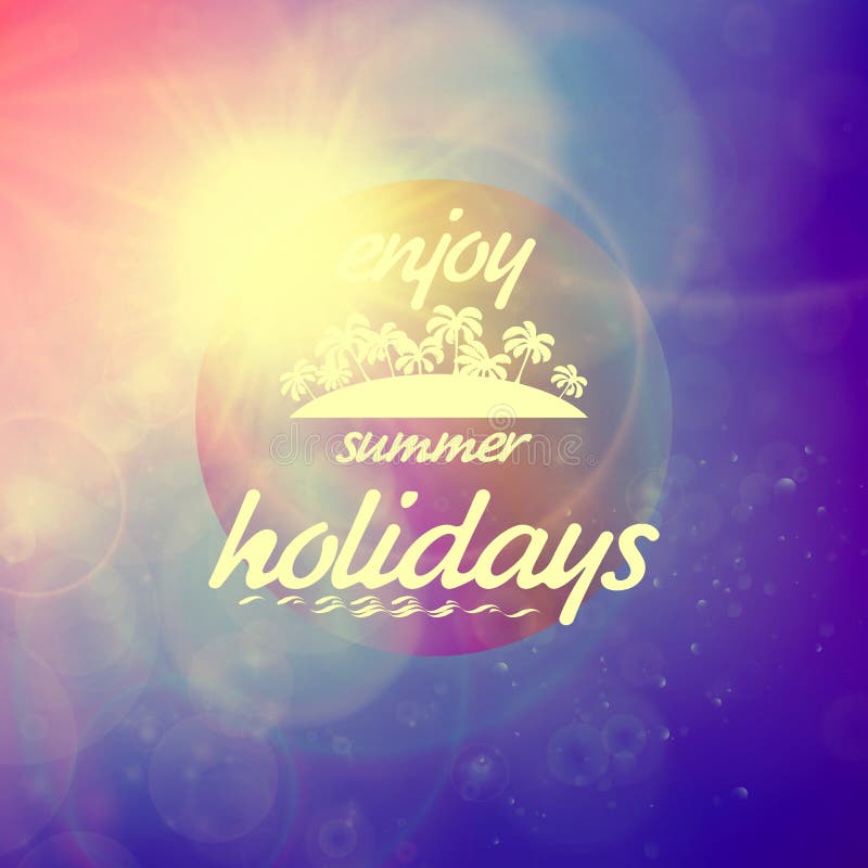 Summer Holidays Sunset with Defocused Lights. Stock Vector ...