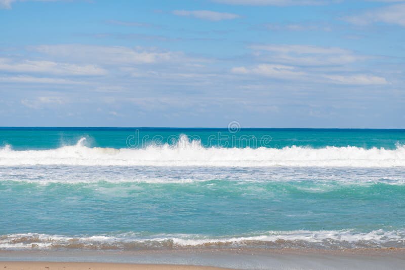 Summer Horizon View of Daylight Sky and Wavy Water Stock Photo - Image ...