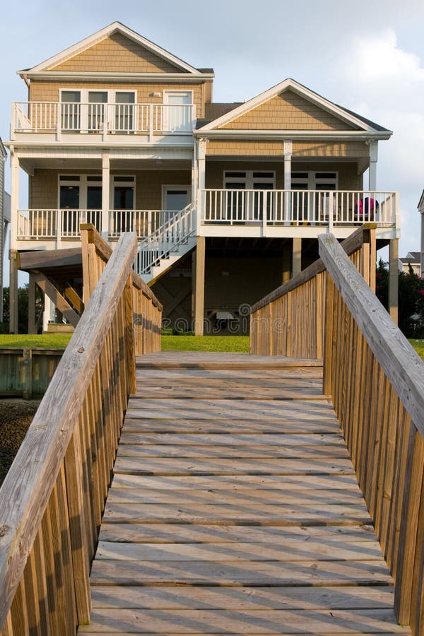 Summer Vacation Rental Cottages on the Water Stock Image - Image of ...