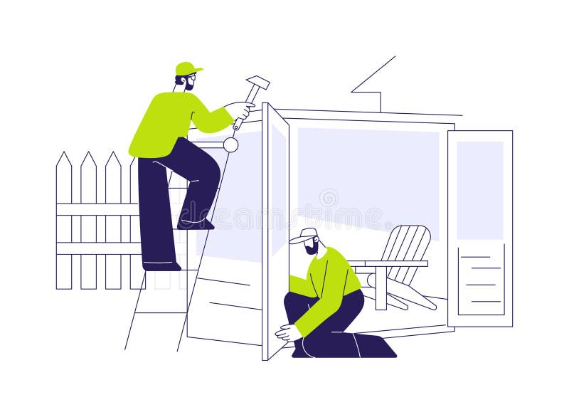 Summer House Installation Abstract Concept Vector Illustration. Stock ...