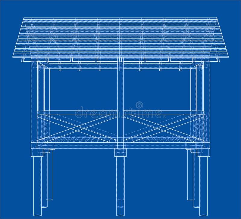 Summer House Sketch. Vector Stock Vector - Illustration of exterior ...