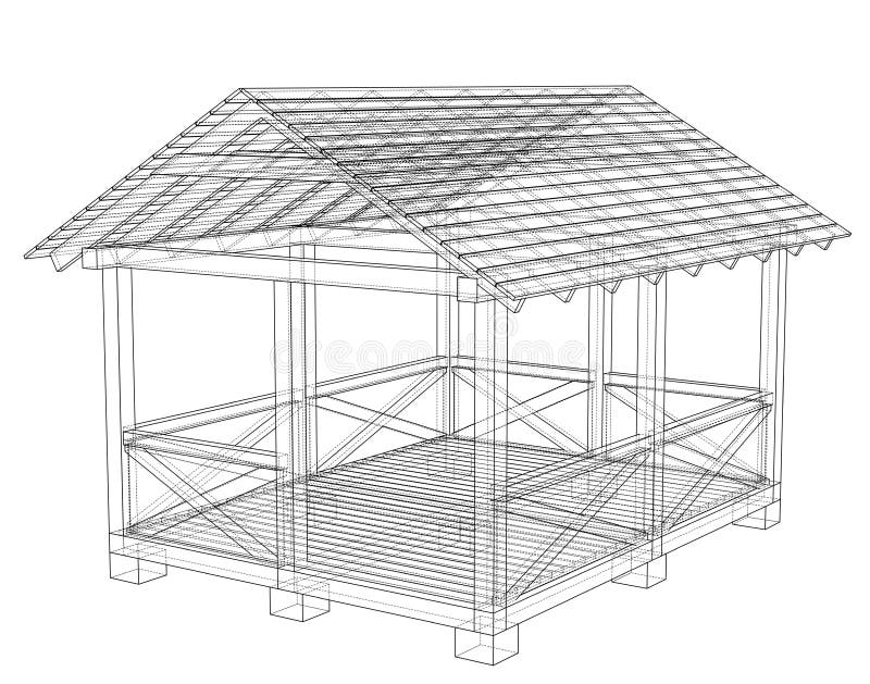 Summer House Sketch. Vector Stock Vector - Illustration of housing ...