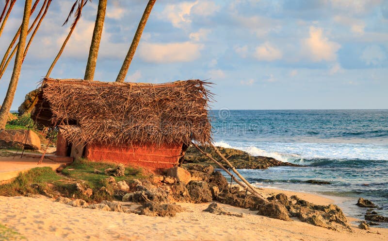 Summer hut on ocean shore stock image. Image of paradise - 42950225