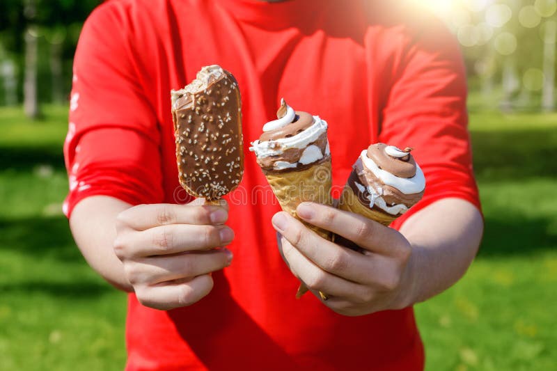 Summer and ice cream stock photo. Image of choice, park - 365184696