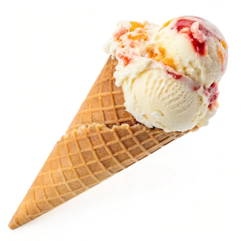 Summer Ice Cream Top View Full Length Isolated on White Background ...