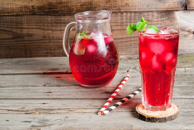 Summer Iced Red Drink - Tea or Juice Stock Photo - Image of grenadine ...